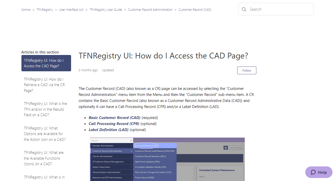 TFNRegistry UI: How do I Search for Articles within the Help Icon? – Somos