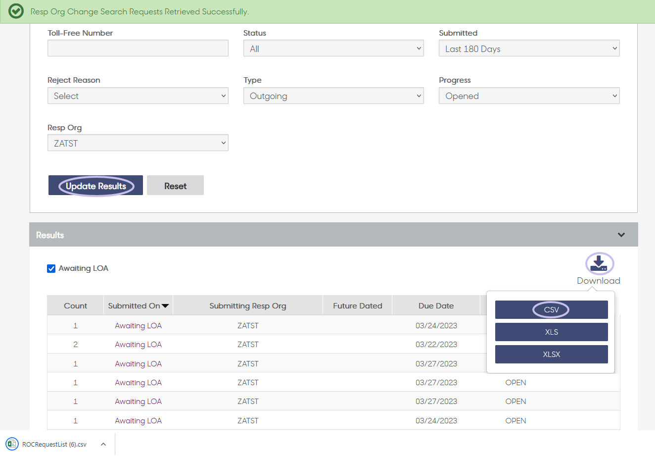ROC System: How do I View and Process an Outgoing ROC Request via the ...